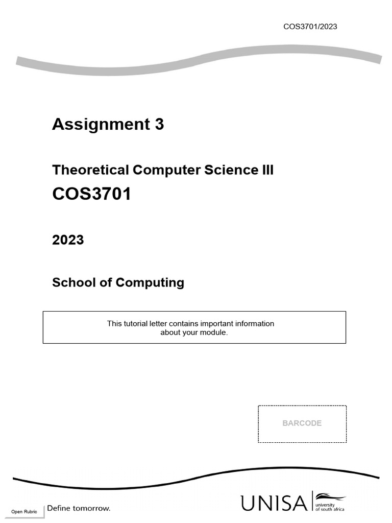 COS3701-Assisgnment 3 | PDF | Computers | Technology & Engineering