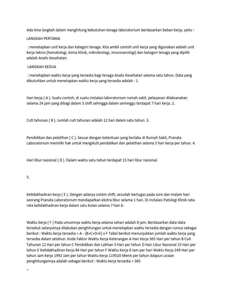 Cara Menghitung Beban Kerja | PDF