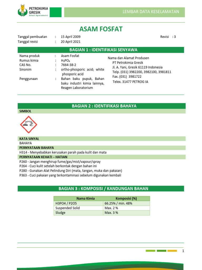 Asam Fosfat | PDF