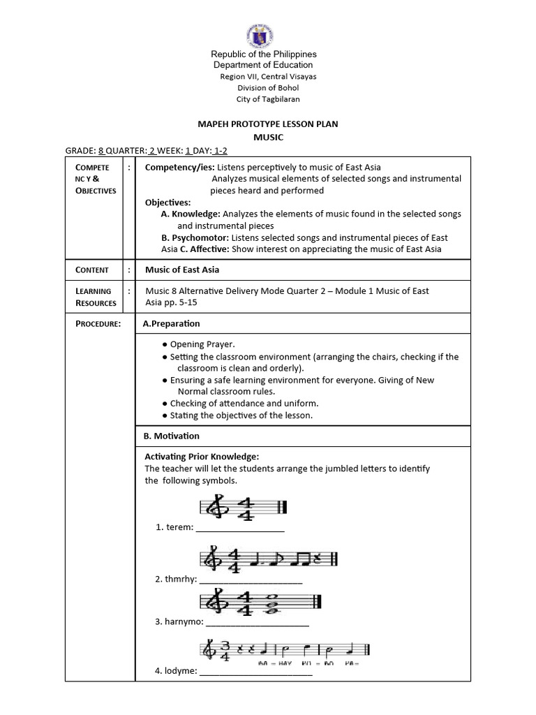 Grade 8 MUSIC-8-Q2 | PDF | Songs | Scale (Music)