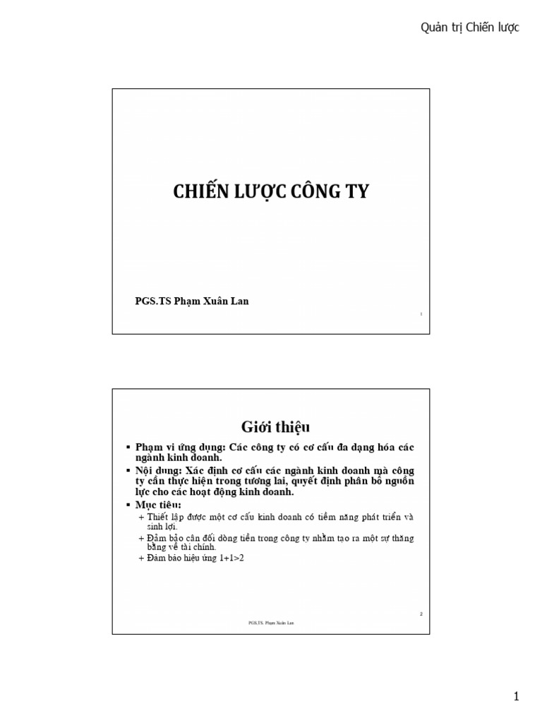 Chien Luoc Cong Ty | PDF
