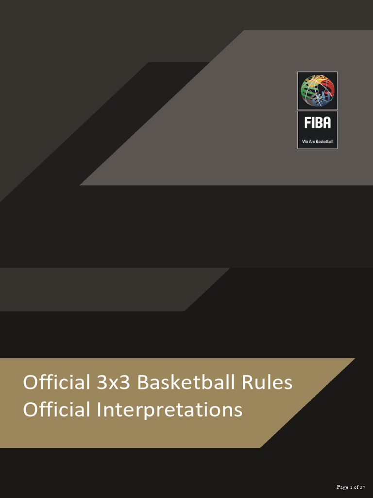 Fiba 3x3 Basketball Rules Interpretations Yellow Version | PDF | Rules ...