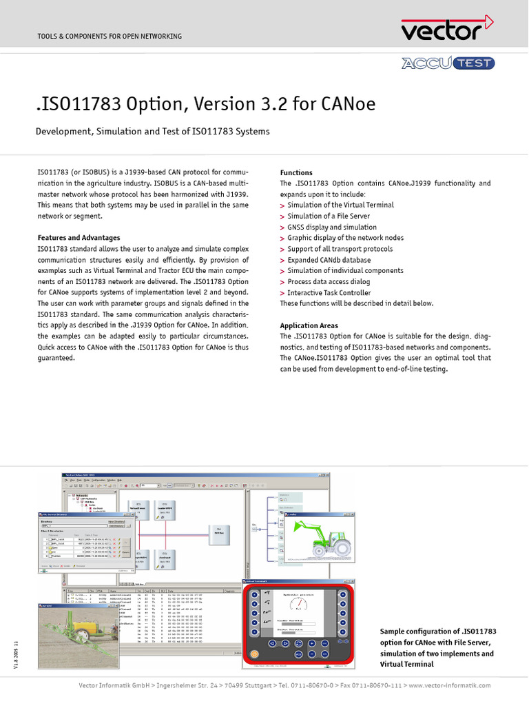 CANoe - ISO11783 DataSheet EN | PDF | Computer Network | Simulation