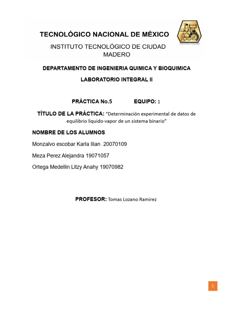 practica 5 | PDF | Destilación | Fase (materia)