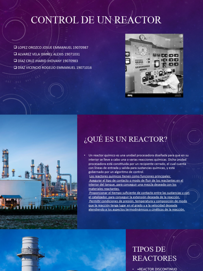 Control y Tipos de Reactores Químicos | PDF | Reactor Quimico | Ingeniería mecánica