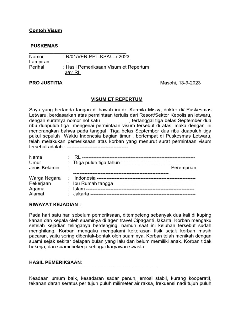 Contoh Visum Kelompok Enam | PDF