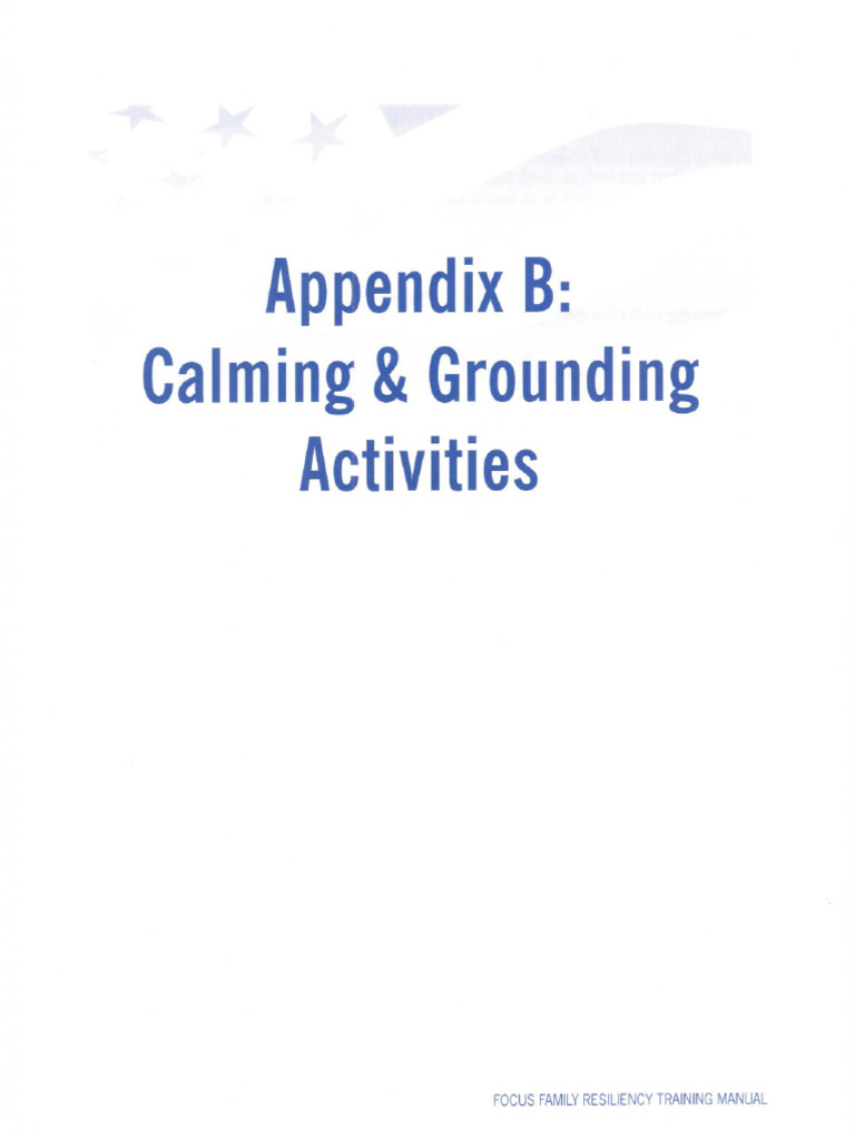 Calming and Grounding Activities | PDF