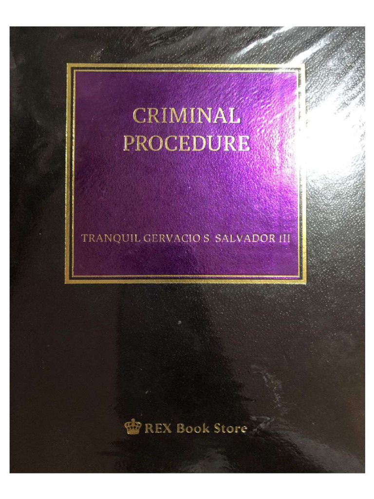 Criminal Procedure by Tranquil Gervacio Salvador III | PDF