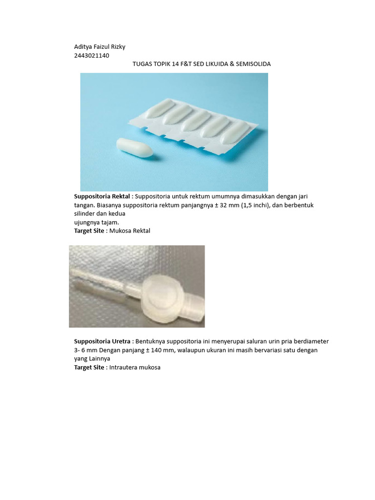 Suppositoria Rektal: Suppositoria Untuk Rektum Umumnya Dimasukkan ...