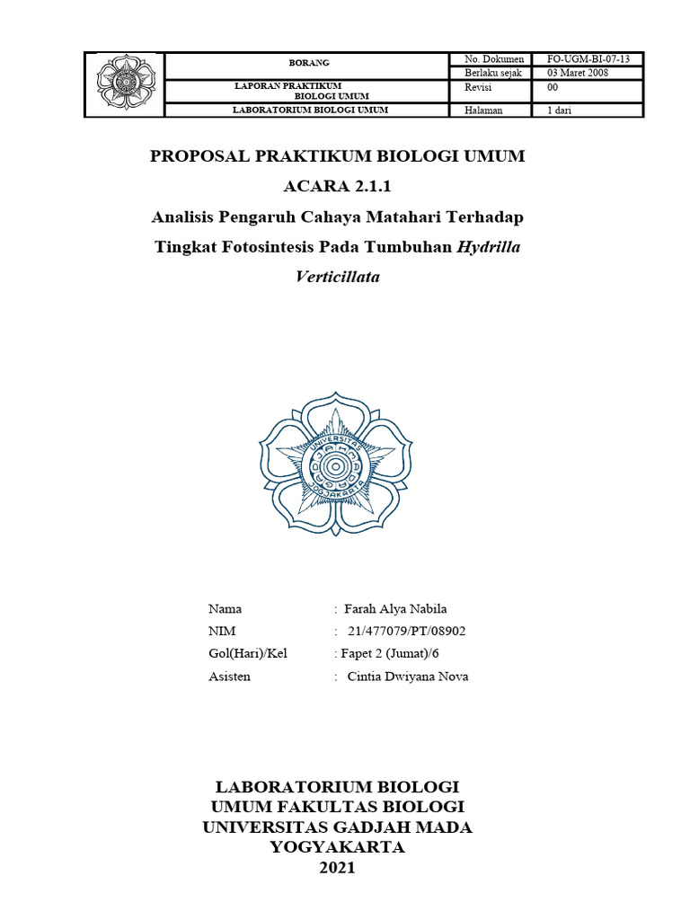 Farah Alya Nabila Proposal Acara 2 | PDF | Sains & Matematika