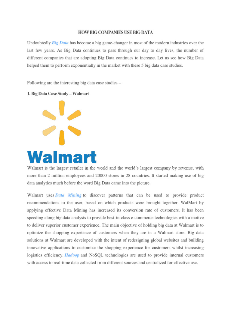 How Big Companies Use Big Data | PDF | Big Data | Walmart