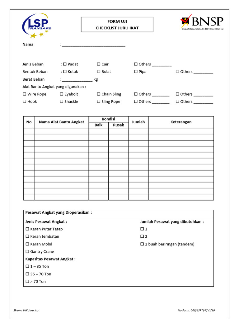 Checklist Juru Ikat | PDF