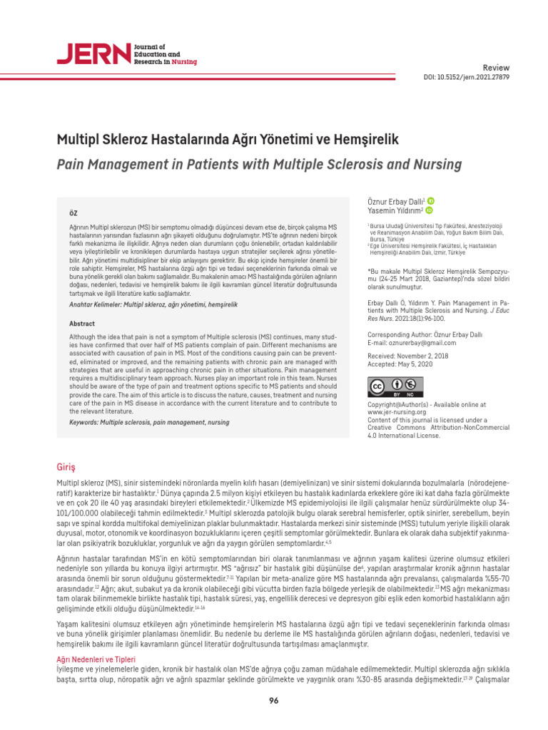 Pain Management in Patients With Multiple Sclerosis and Nursing | PDF Pain Management in Patients With Multiple Sclerosis and Nursing | PDF