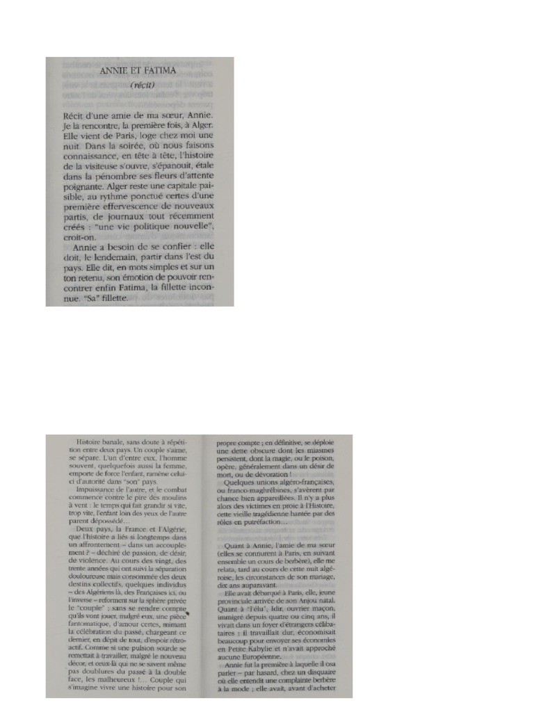 Annie Et Fatima Assia Djebar | PDF