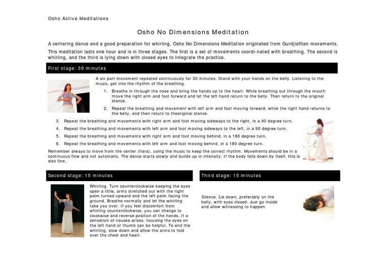 Osho No Dimensions Meditation Guide | PDF | Breathing | Rajneesh