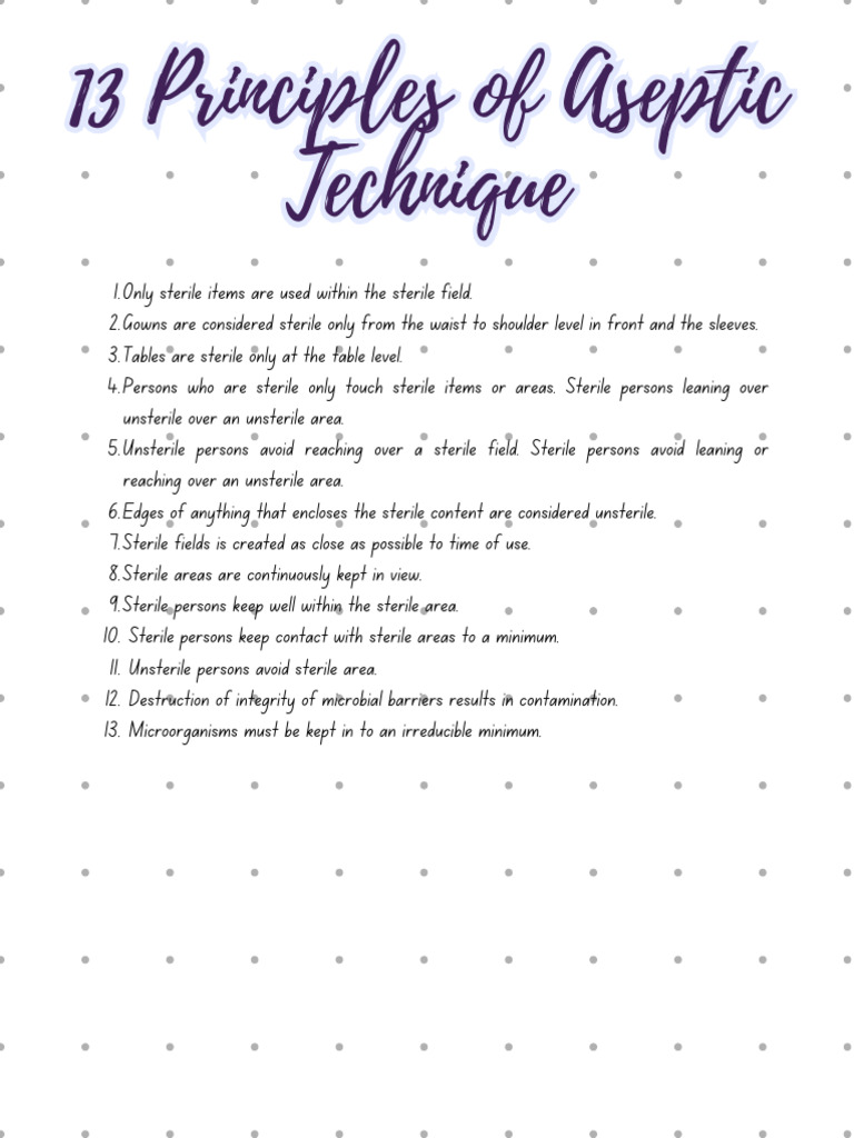 13 Principles of Aseptic Technique | PDF
