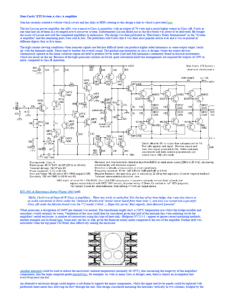 Stan Curtis, System A Amplifier | PDF | Amplifier | Electronics