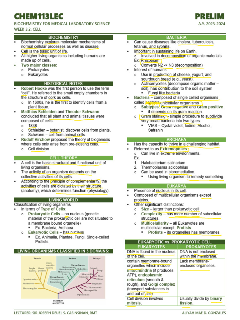 Chem113lec Week 3.2 | PDF | Cell (Biology) | Cell Membrane