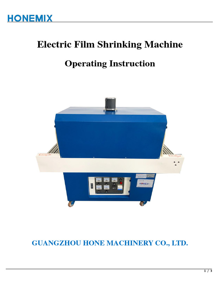 Film Shrinking Machine Manual | PDF