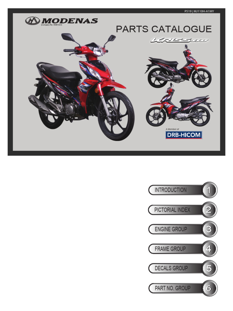 Parts Catalogue Kriss 110 Disc Brake | PDF | Clutch | Washer (Hardware)