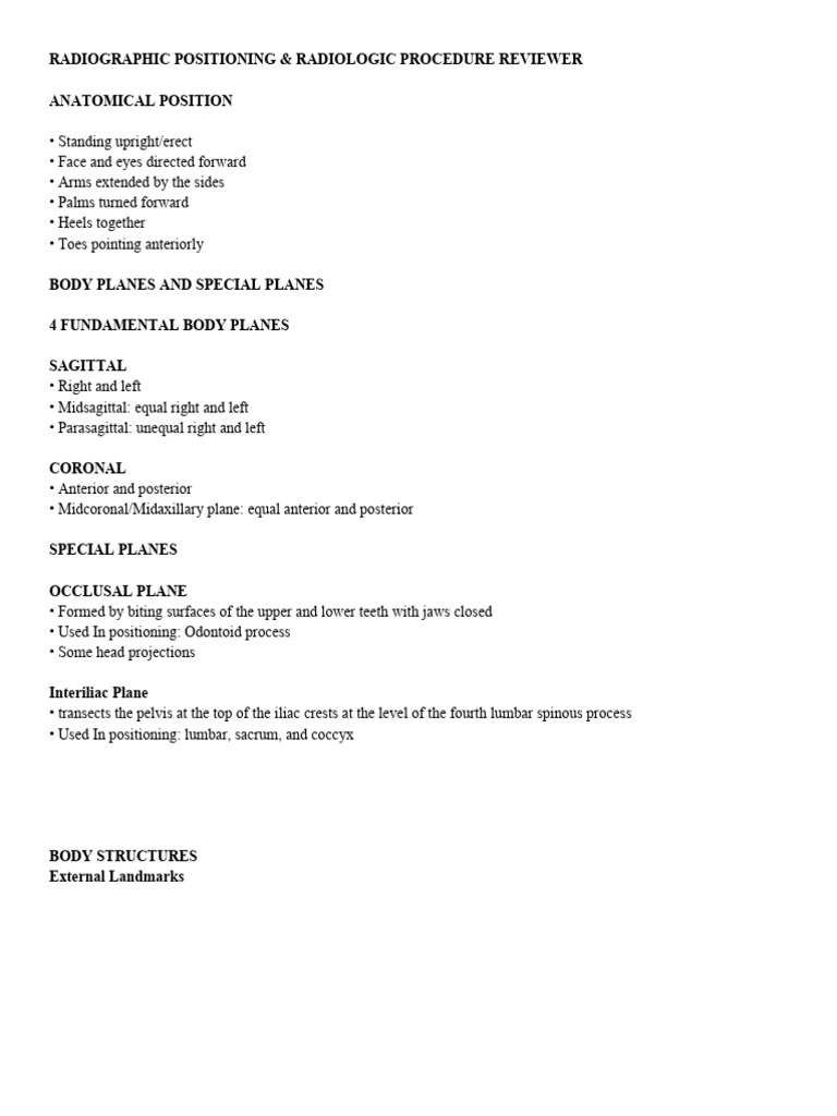 Radiographic Positioning and Radiologic Procedure | PDF | Anatomical ...