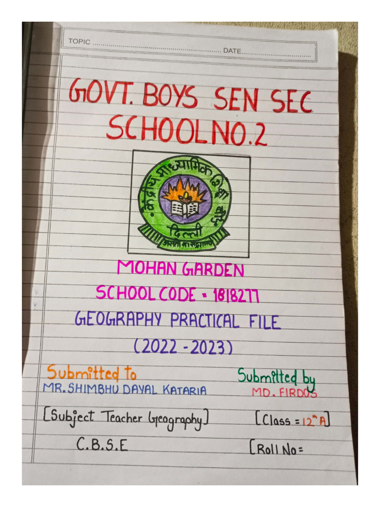 MD Firdos 12th A (50) Geography Project File | PDF