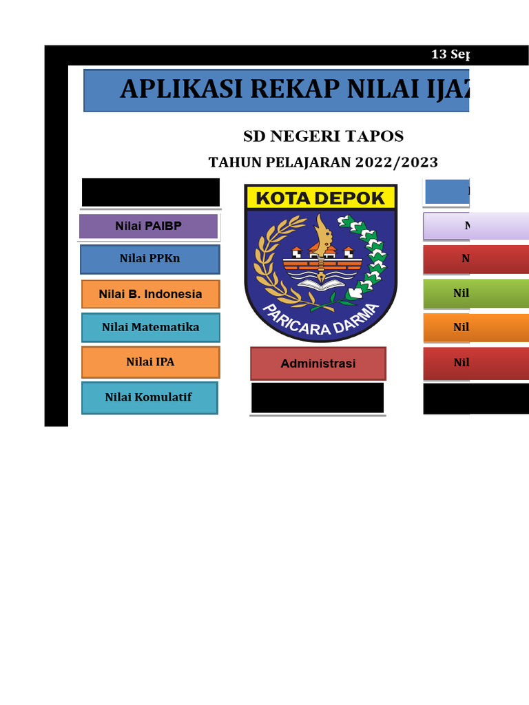 6A - Aplikasi Rekap Nilai Ijazah SD Tahun 2023 | PDF