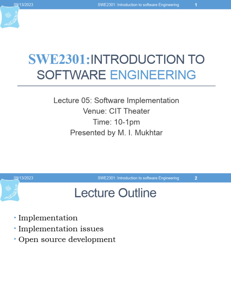 Lect5 Implementation | PDF | Open Source | Component Based Software Engineering