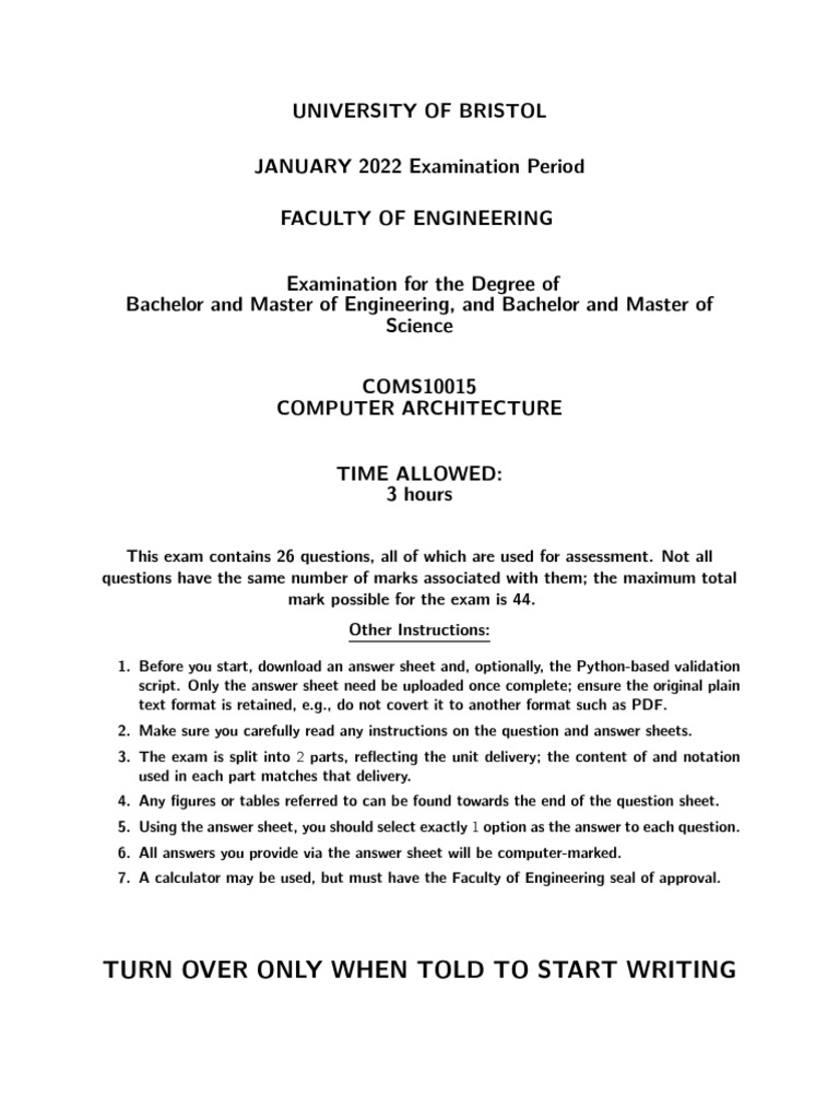 Past Paper 10015 21 - Q | PDF | Cpu Cache | Central Processing Unit