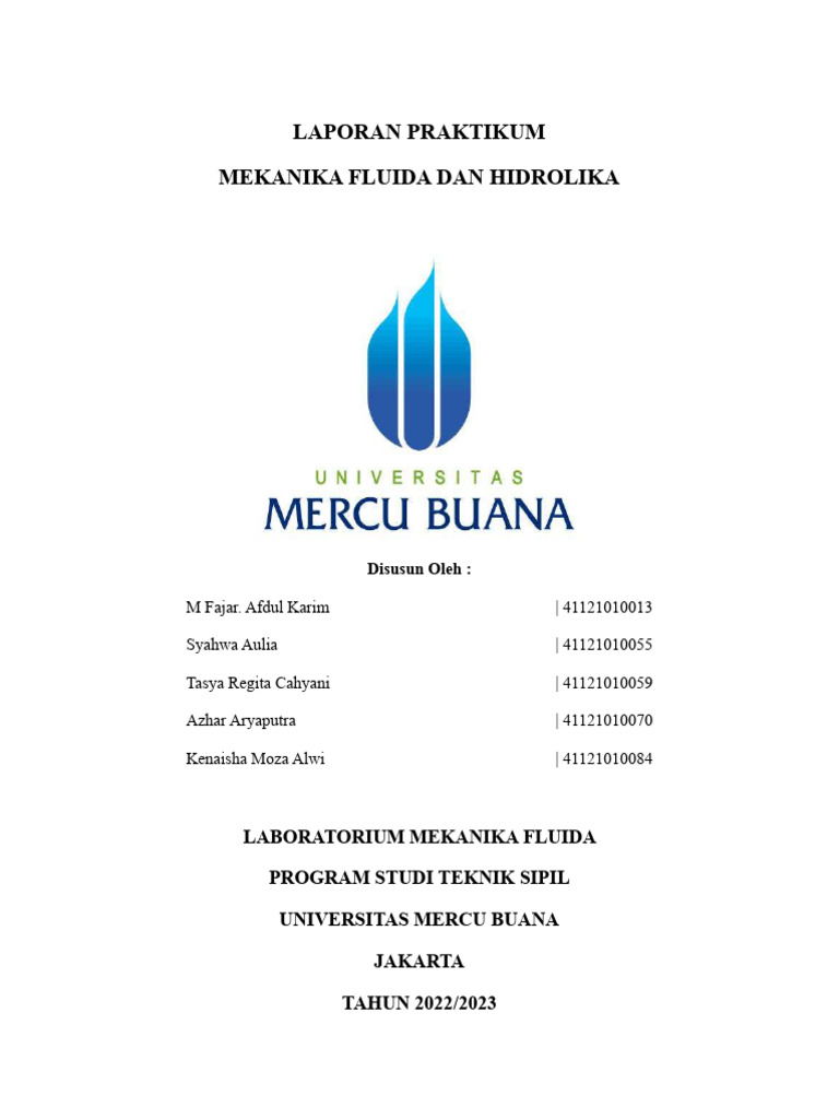 Laporan Praktikum Mekflu - Kelompok 4 | PDF | Griya & Taman | Sains & Matematika