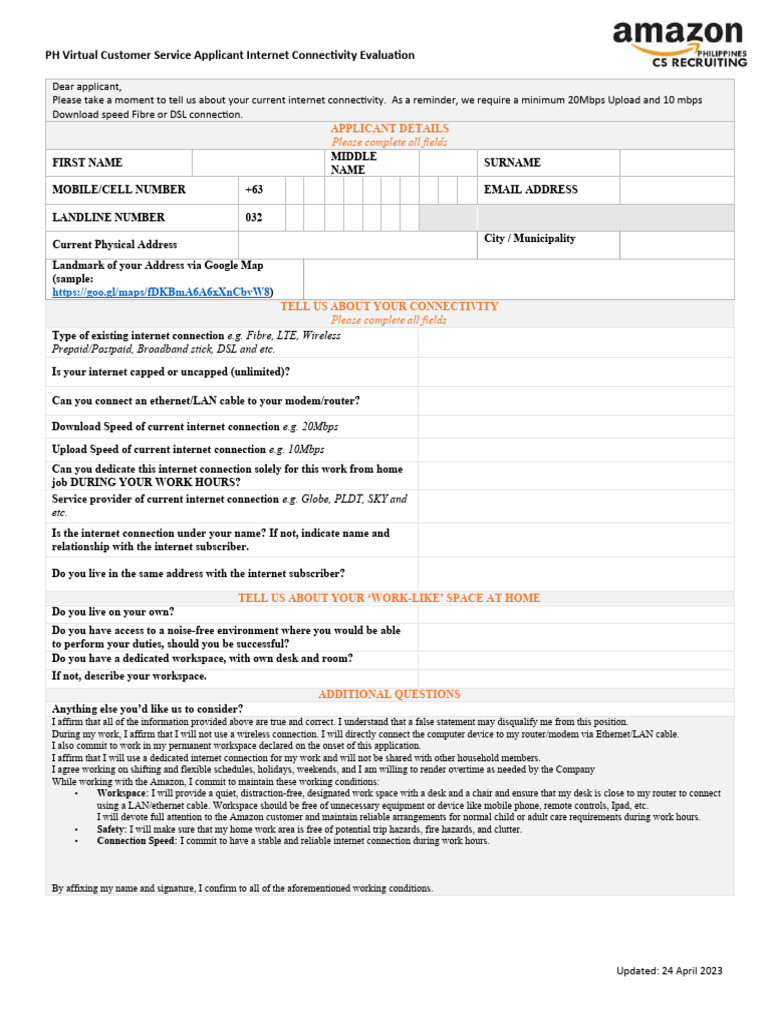 Internet Connectivity Evaluation Form | PDF | Internet Access | Internet