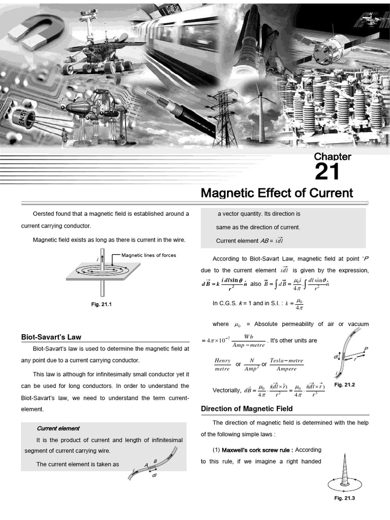 Magnetic Effect of Current | PDF | Magnetic Field | Force