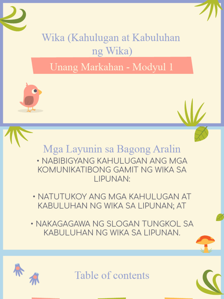 Markahan 1 - Modyul 1 | PDF