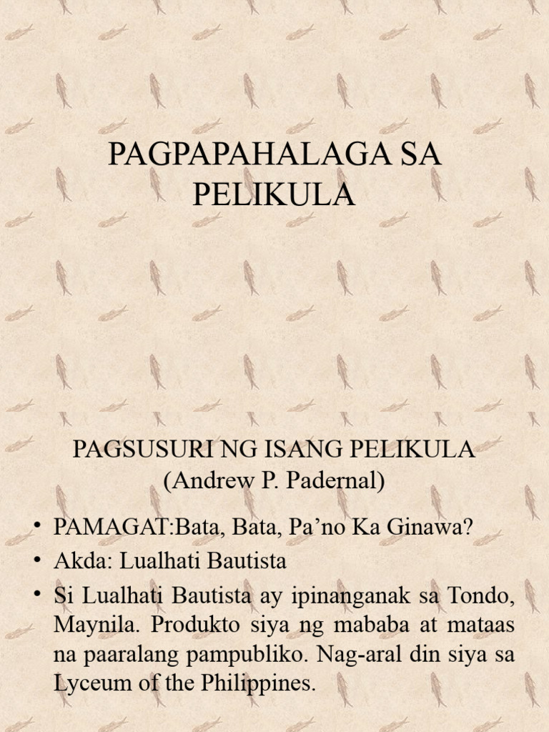 Pagpapahalaga Sa Pelikula | PDF