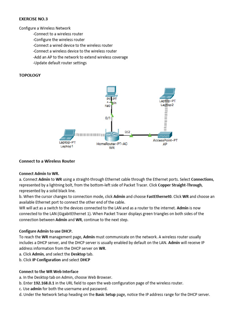 Exercise No3 | PDF | Wireless Lan | Wireless Access Point