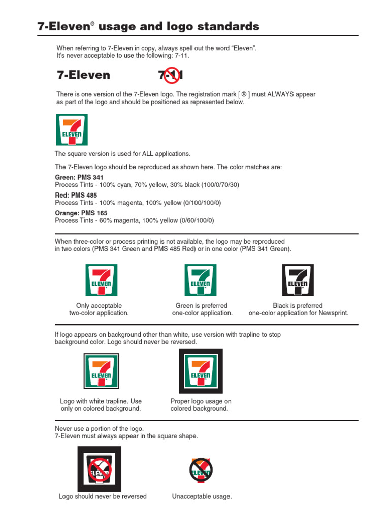 7-Eleven Logo Usage Guidelines | PDF