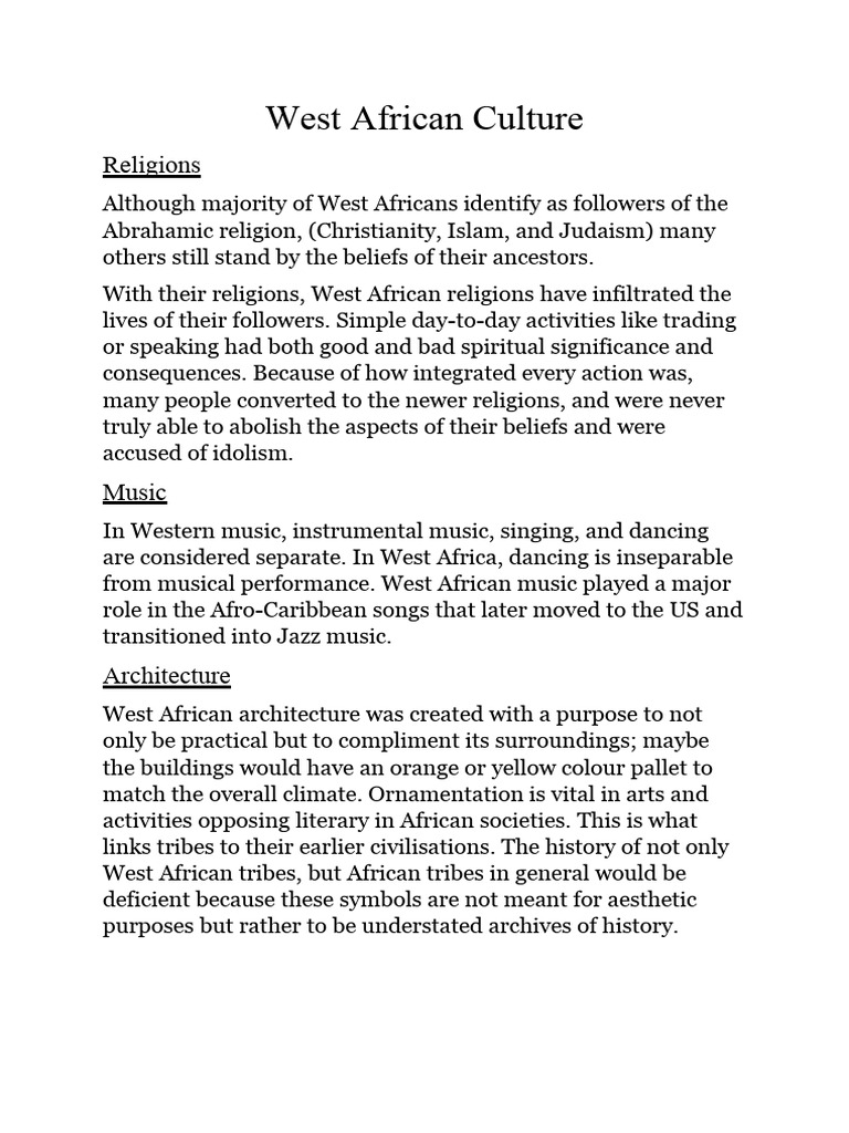 West African Culture | PDF
