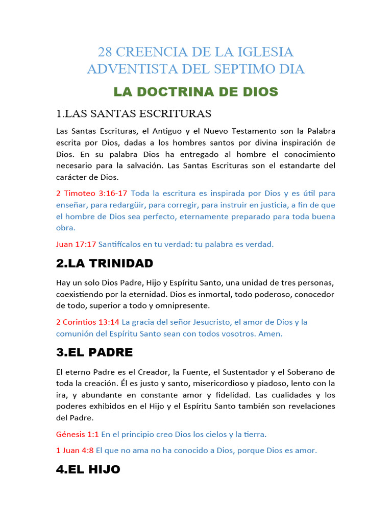 28 Creencia de La Iglesia Adventista Del Septimo Dia | PDF | Cristo (título) | Jesús