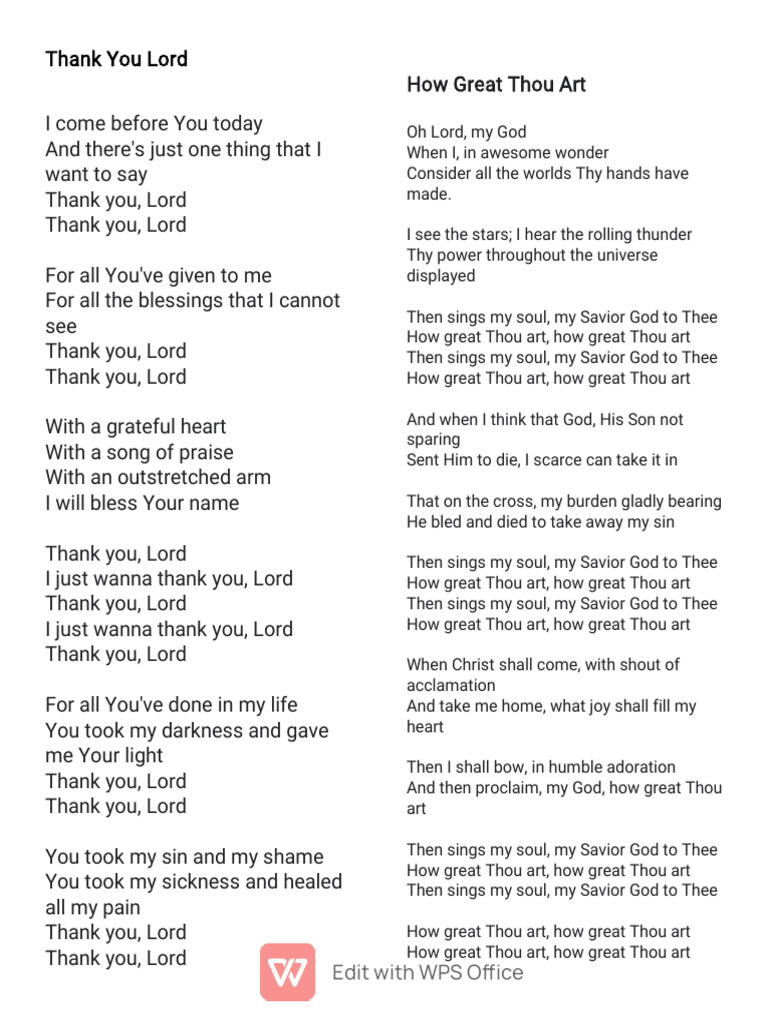 Thank You Lord | PDF