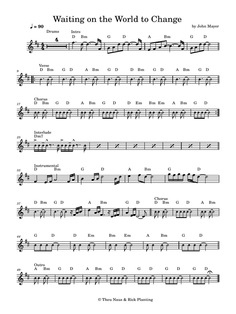Leadsheet John Mayer | PDF | Musical Forms | Songs
