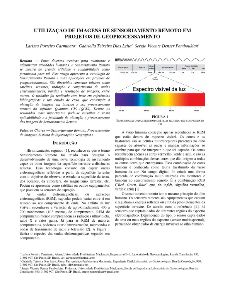 Imagens de Sensoriamento Remoto | PDF | Sensoriamento remoto | Sistema ...