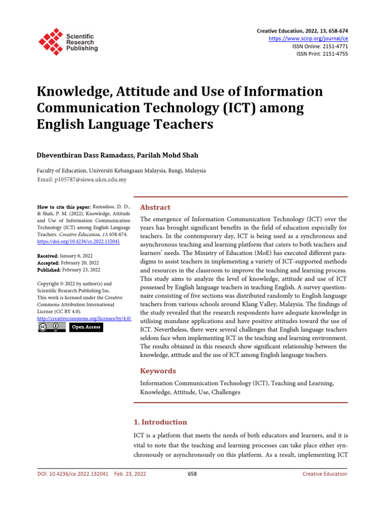 Knowledge - Attitude - and - Use - of - Information - Communication Technology | PDF ...