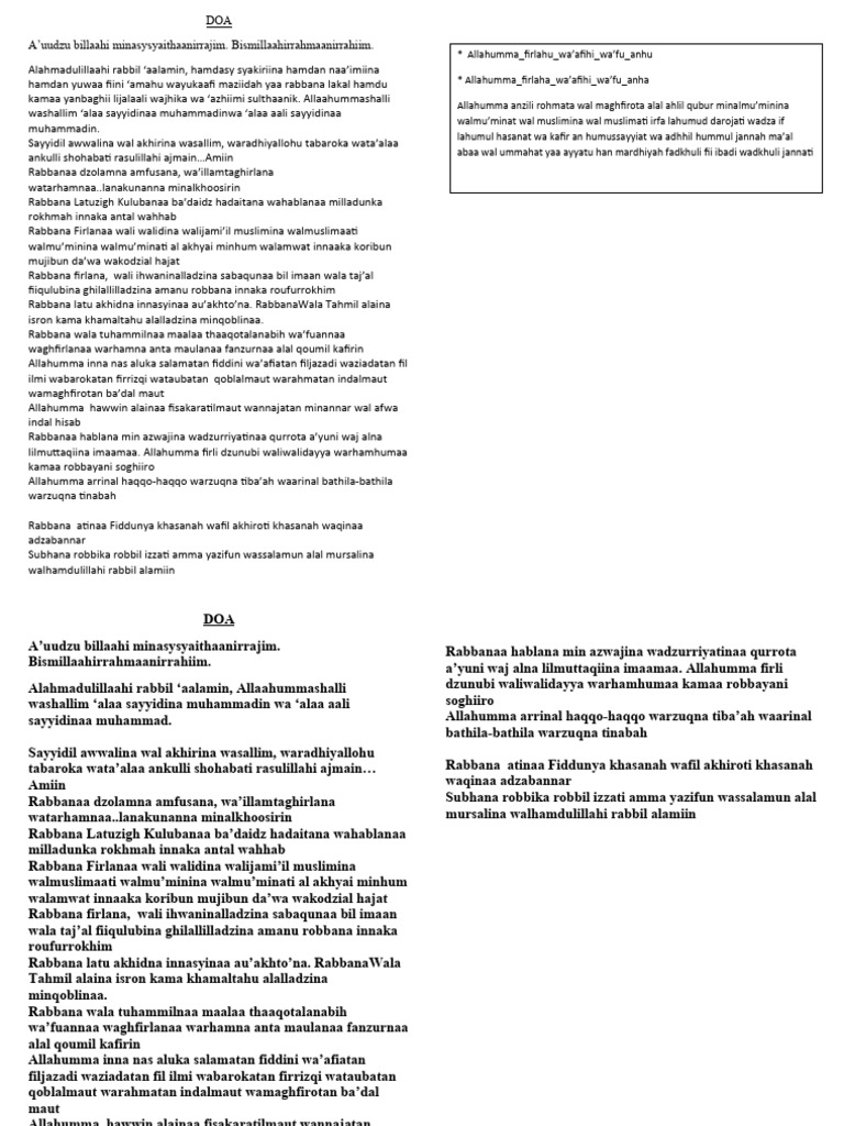 Doa untuk Orang Meninggal | PDF | Semitic Words And Phrases | Abrahamic ...
