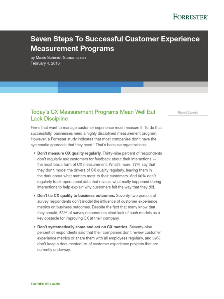 Forrester Seven Steps To Successful Customer Experience | PDF | Customer Experience ...