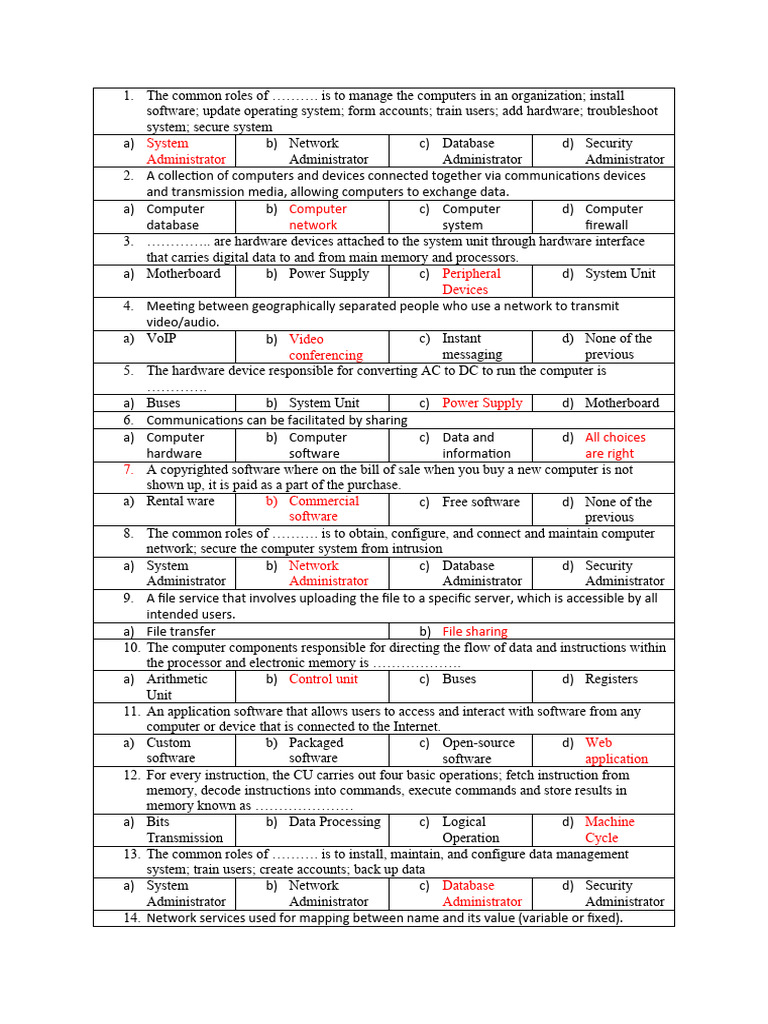Exercises | PDF | Computer Network | Computer Hardware