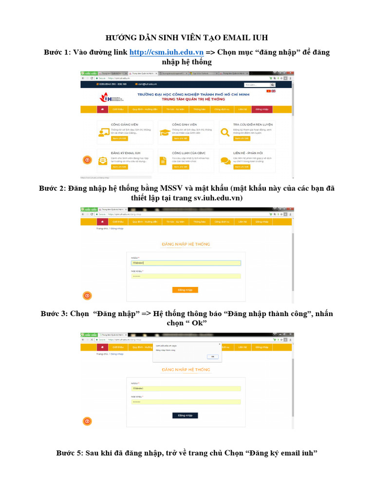 Huong Dan Tao Email IUH | PDF