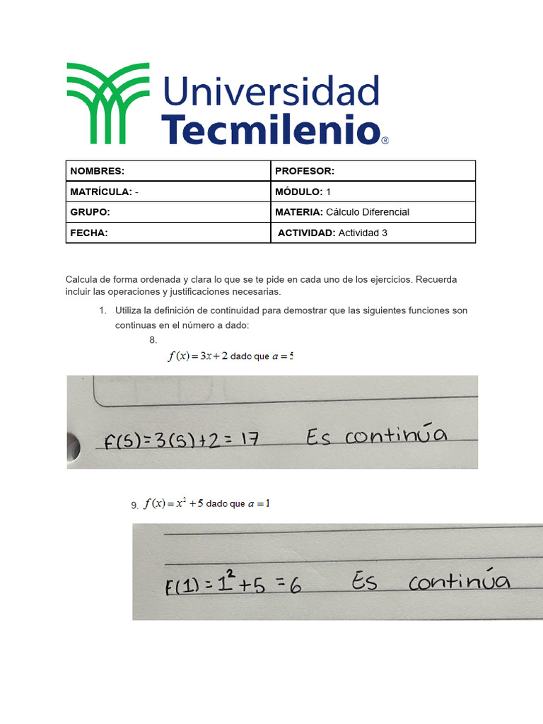 Act 3 Calculo Diferencial | PDF