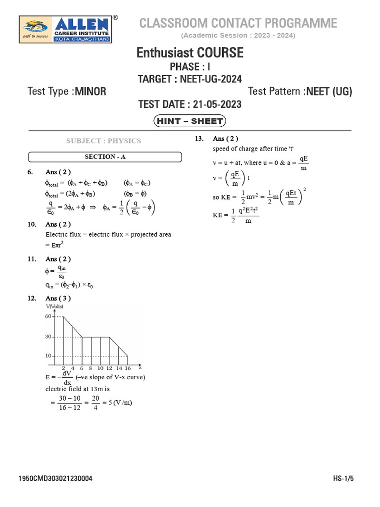 2105 - Solutions - Neet - Enthuse - I - Mt-2 - 1950cmd303021230004 ...