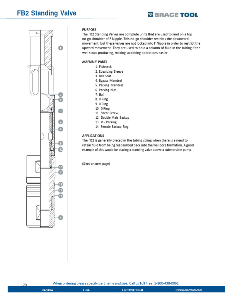 FB2 Standing Valve Guide & Specs | PDF | Equipment | Chemical Engineering