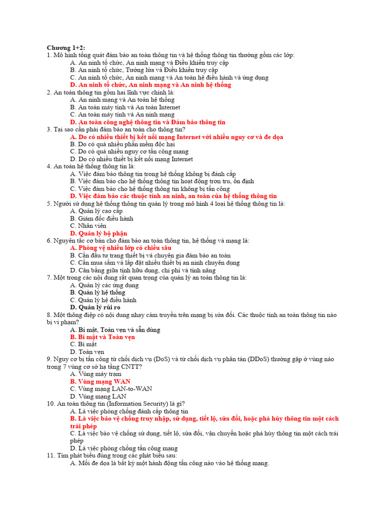 ATBMTT Trac Nghiem | PDF